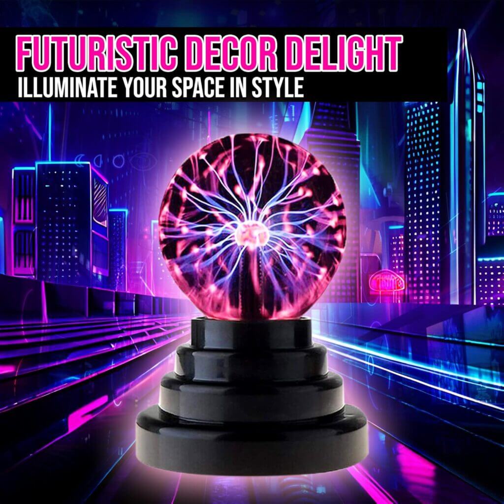 3 inch Plasma Ball Lamp Touch Sensitive Novelty Nebula Sphere Globe ...