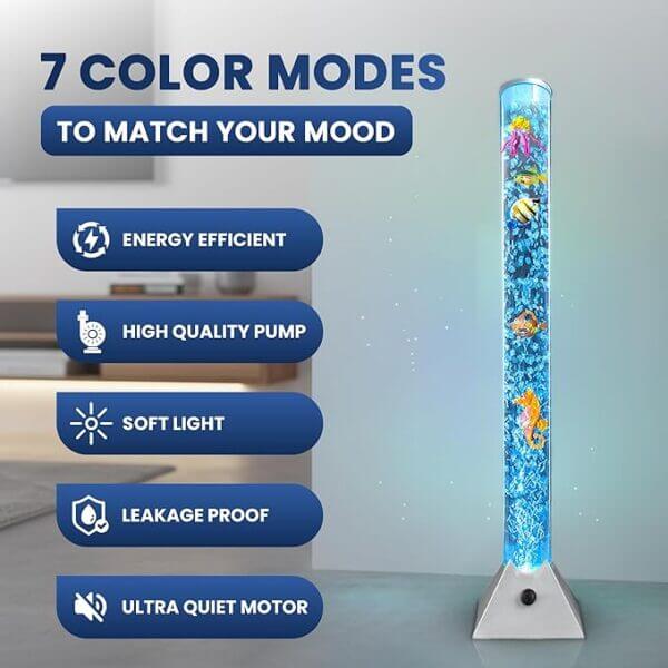 Brewish Bubble Fish Lava Lamp | Desktop Sensory LED Bubble Lamp | Color ...